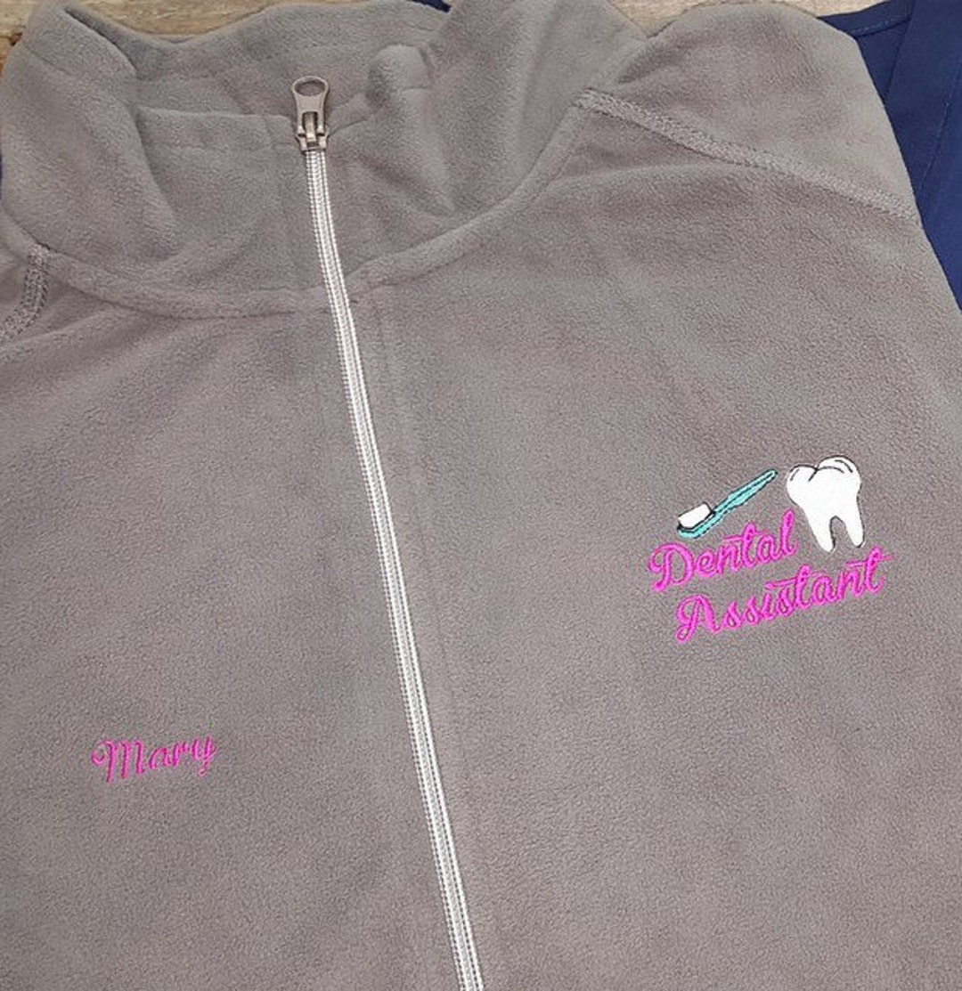 Dental Assistant Embroidered Fleece Jacket - Etsy