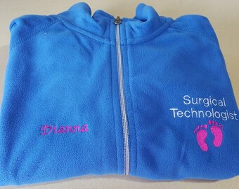 Surgical Tech Embroidered Fleece Jacket NICU ER Nurse Ortho | Etsy