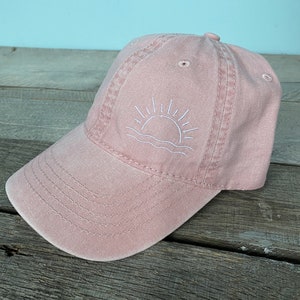 Beach Baseball Hat Sunshine Design ~pigment Dyed~unstructured-womens ...