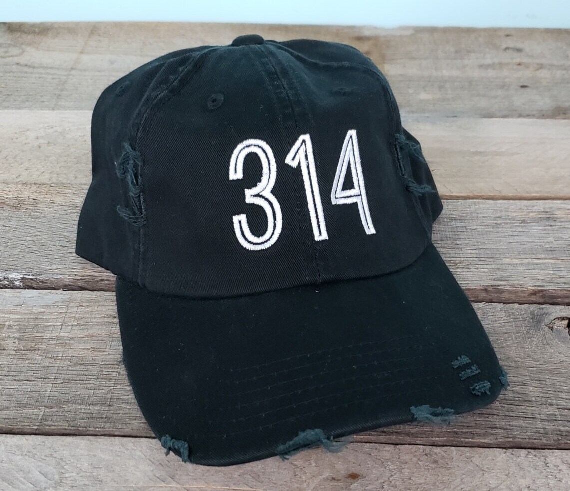 314 Area Code Distressed baseball hat St.Louis camo airport | Etsy