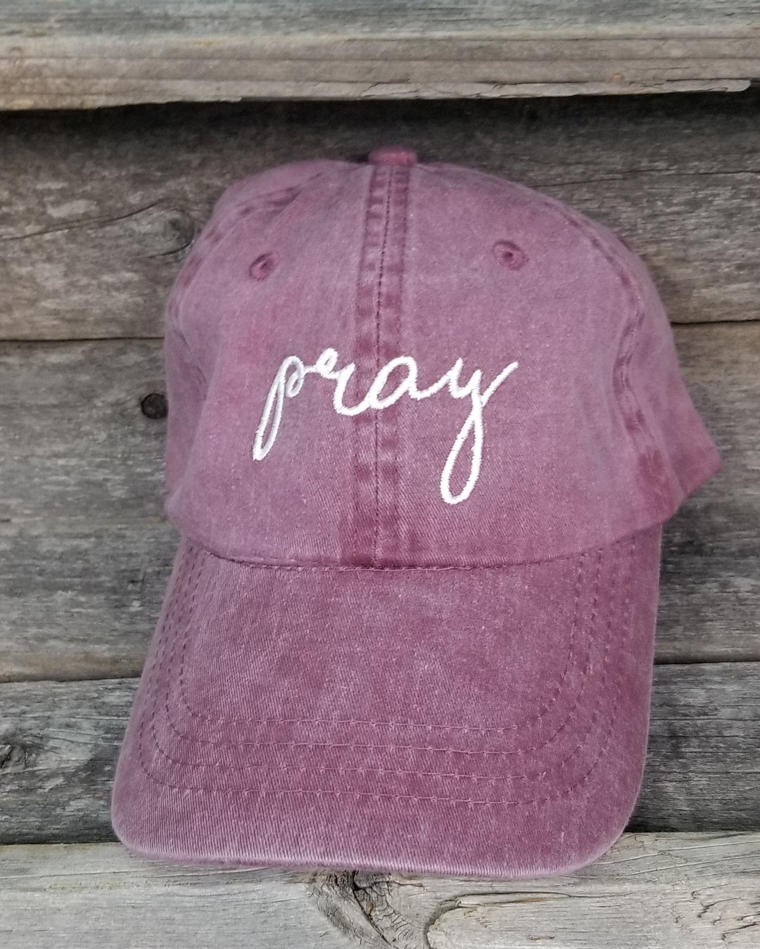 Pray Pigment Dyed Dad Hat, Baseball Hat, Handwritten. Faith Dad Cap ...