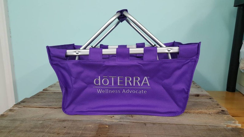 Doterra Market Tote Basket Purple Embroidered LARGE Essential - Etsy