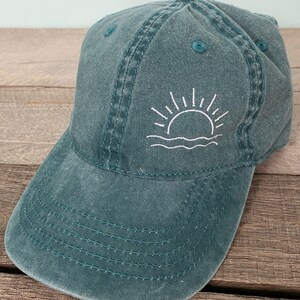 Beach Baseball Hat Sunshine Design ~pigment Dyed~unstructured-womens ...