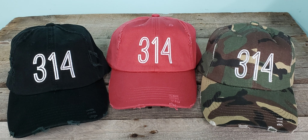 314 Area Code Distressed baseball hat St.Louis camo airport | Etsy