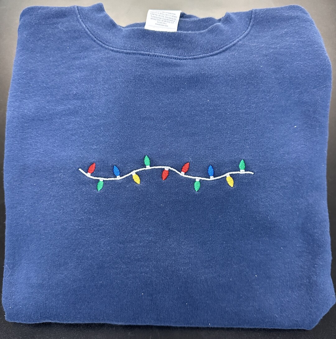 Christmas Lights Embroidered Sweatshirt~crewneck Sweatshirt~vintage ...