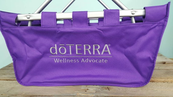 Doterra Market Tote Basket Purple Embroidered LARGE Essential | Etsy