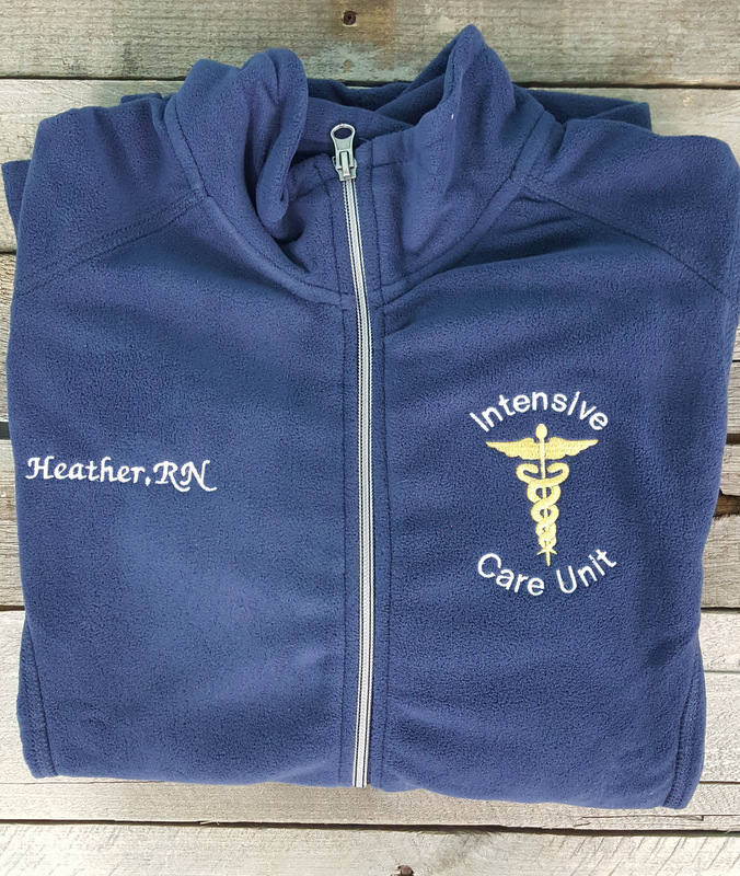 Intensive Care Unit Nurse Jacket Caduceus Navy Ladies | Etsy