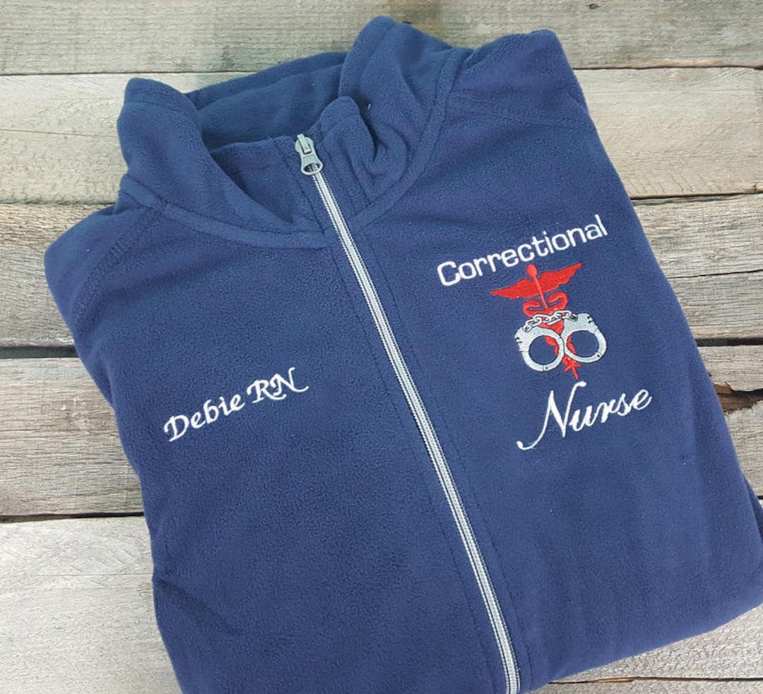 Correctional Nurse Jacket Handcuffs and Caduceus Navy Blue Ladies ...