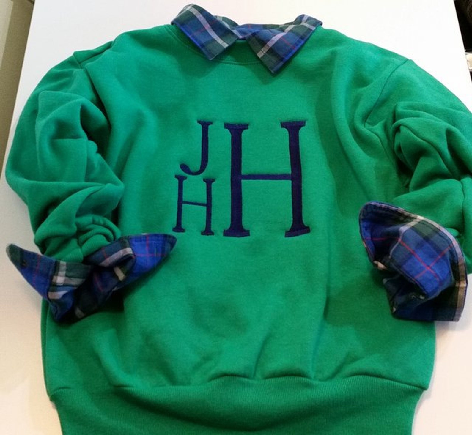 Boys Stacked Monogrammed Crewneck Sweatshirt Children Youth Large ...