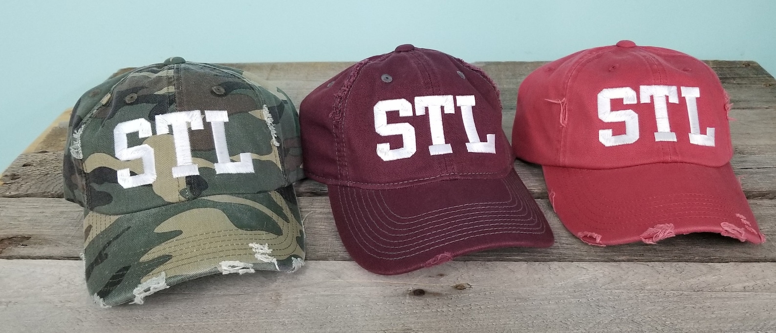 STL Distressed Hats Camoredblack-saint Louisbaseball Hats - Etsy