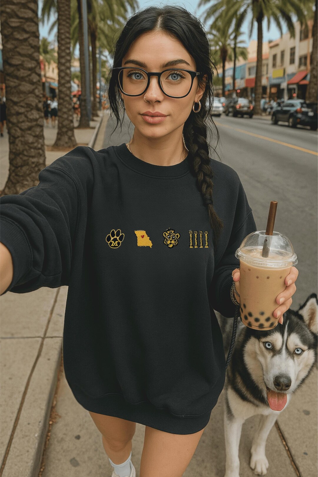 Mizzou Icon Sweatshirt~tigers~columns~miz-zou Crewneck, Embroidered - Etsy