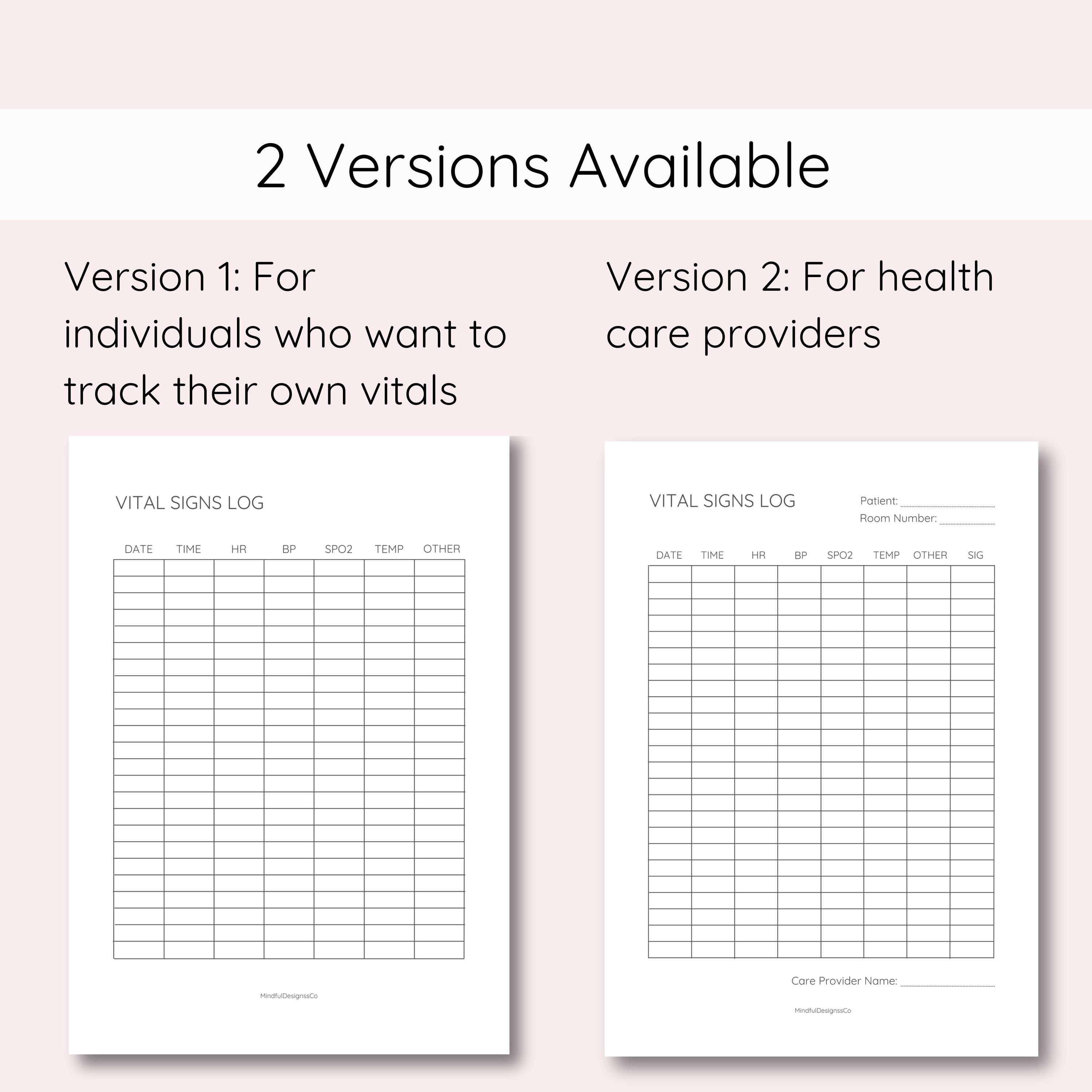 Vital Signs Log, Vital Signs Tracker for Nurses, Vital Signs Log for ...