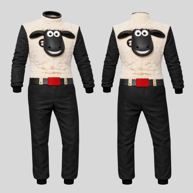 The Farmer-shaun the Sheep Cartoon Series Costume Jumpsuit,full Body ...