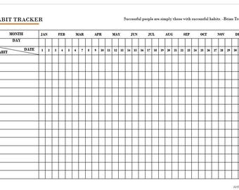 Monthly Habit Tracker Printable Portrait, Habit Tracker Template ...