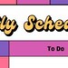 Daily Schedule Document Colorful Checkered Table - Etsy