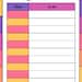 Daily Schedule Document Colorful Checkered Table - Etsy