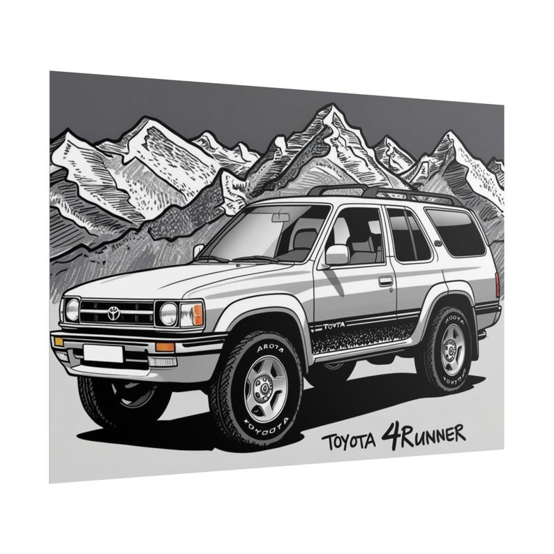 Vintage Toyota 4runner Wall Art, Retro Car Poster, Adventure Decor ...