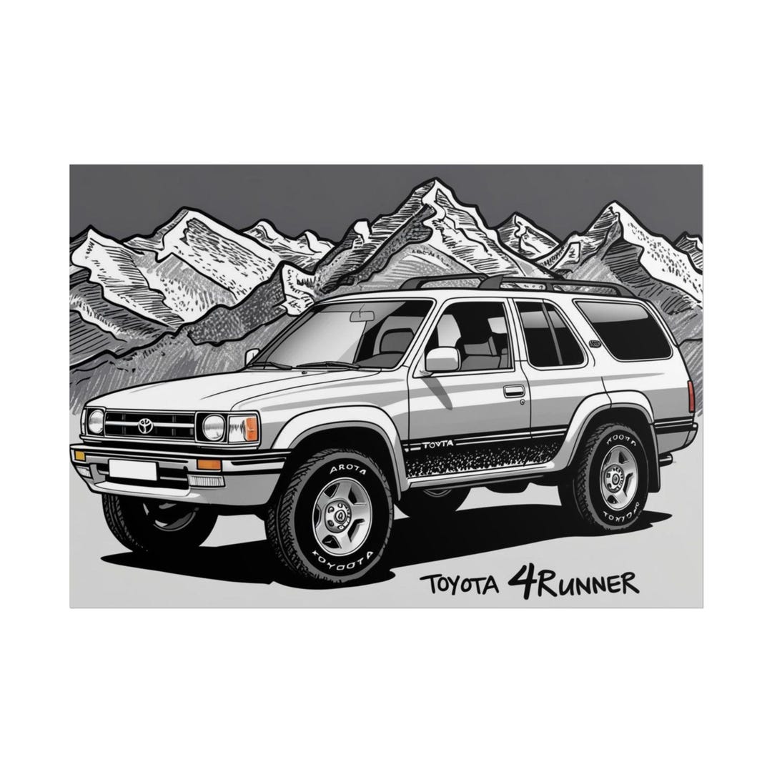 Vintage Toyota 4runner Wall Art, Retro Car Poster, Adventure Decor ...