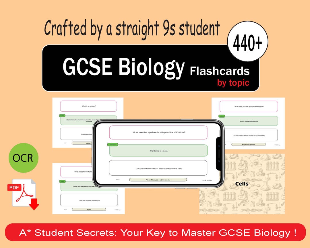 Gcse Biology Flashcards For Ocr Etsy