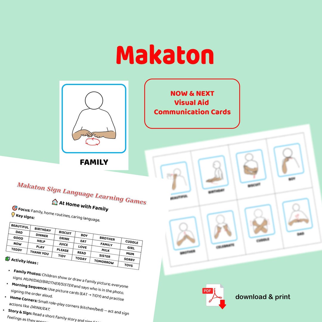 Makaton | Communication Cards | Now & Next Cards | Sign Language (PDF ...