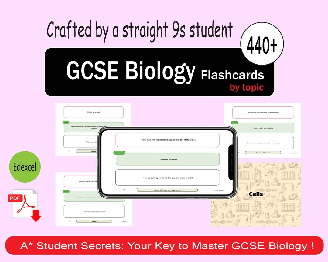 GCSE Biology Flashcards for Edexcel - Etsy