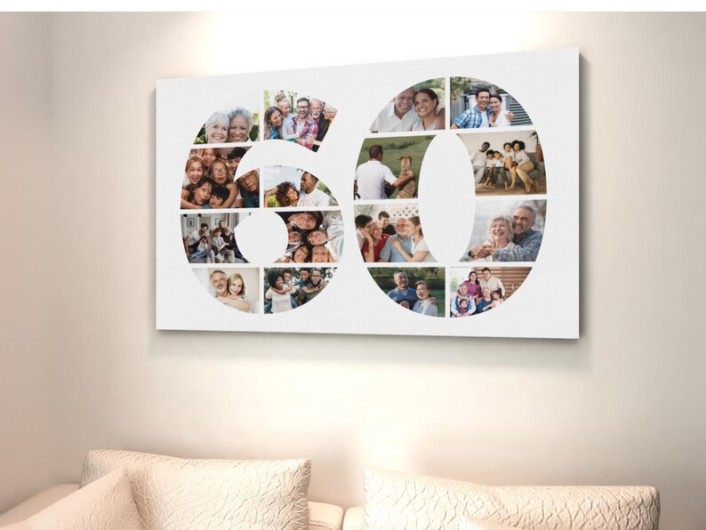 60th Birthday Photo Collage Print: Custom Milestone Gift (digital Print ...