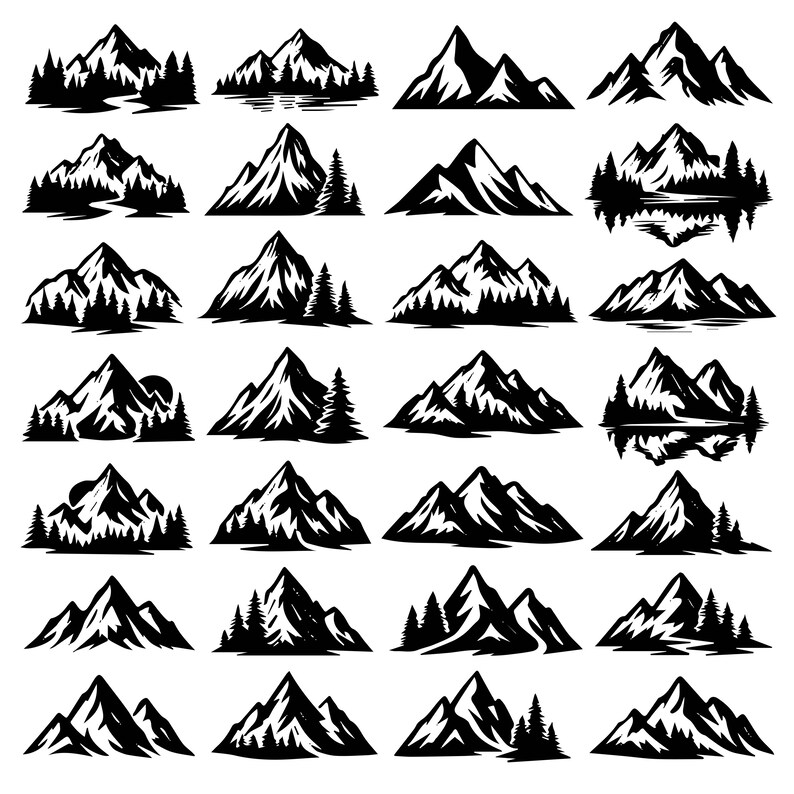 Mountains Svg Bundle, Forest Tree Svg, Svg Files for Cricut, Forest ...