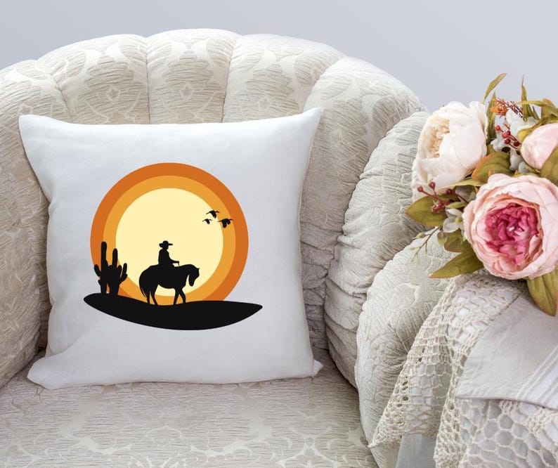 Cowboy Scene SVG Bundle: Ranch Silhouette Vector Graphics (digital ...