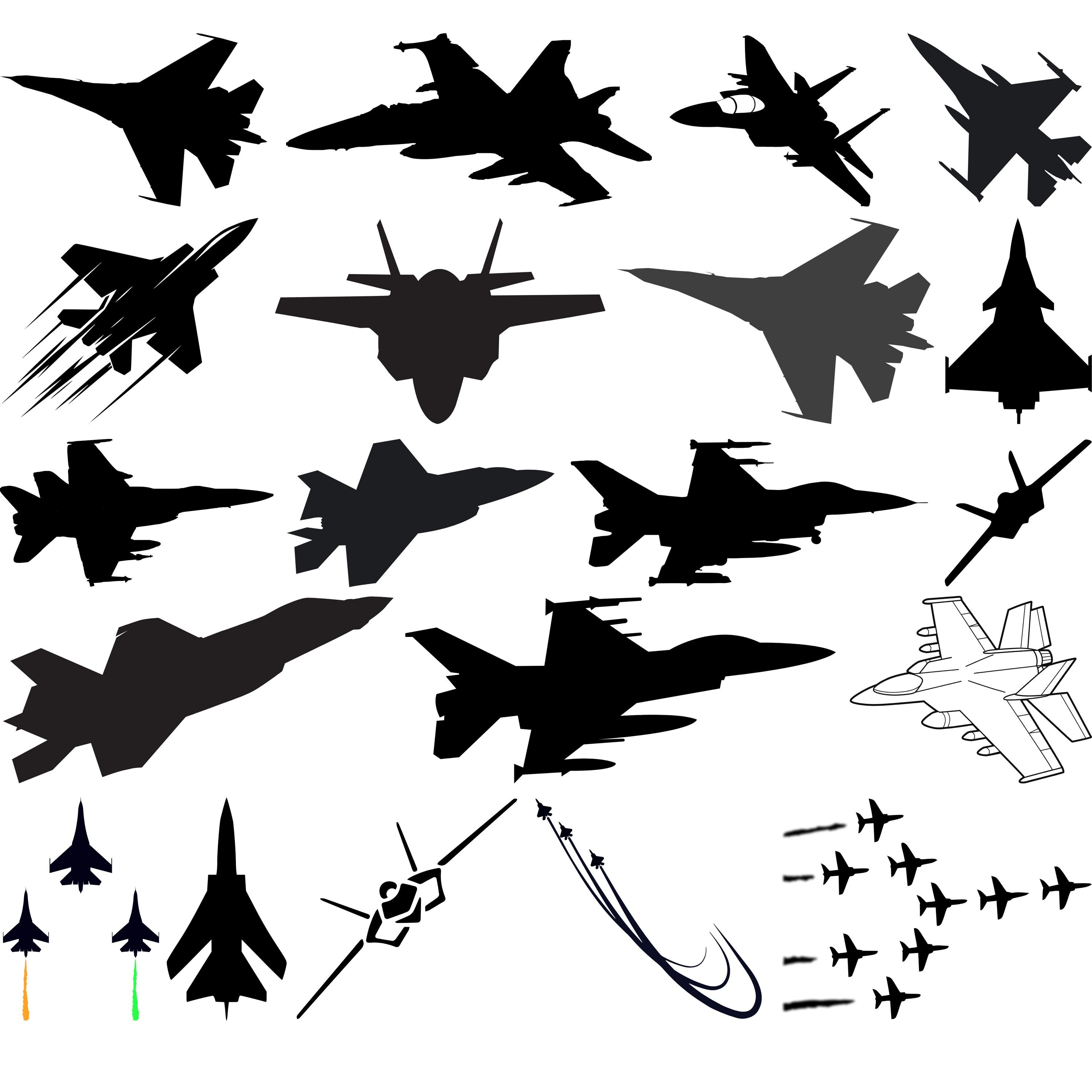 Fighter Jet Svg Bundle, Military Aircraft Svg, Fighter Jet Vector ...