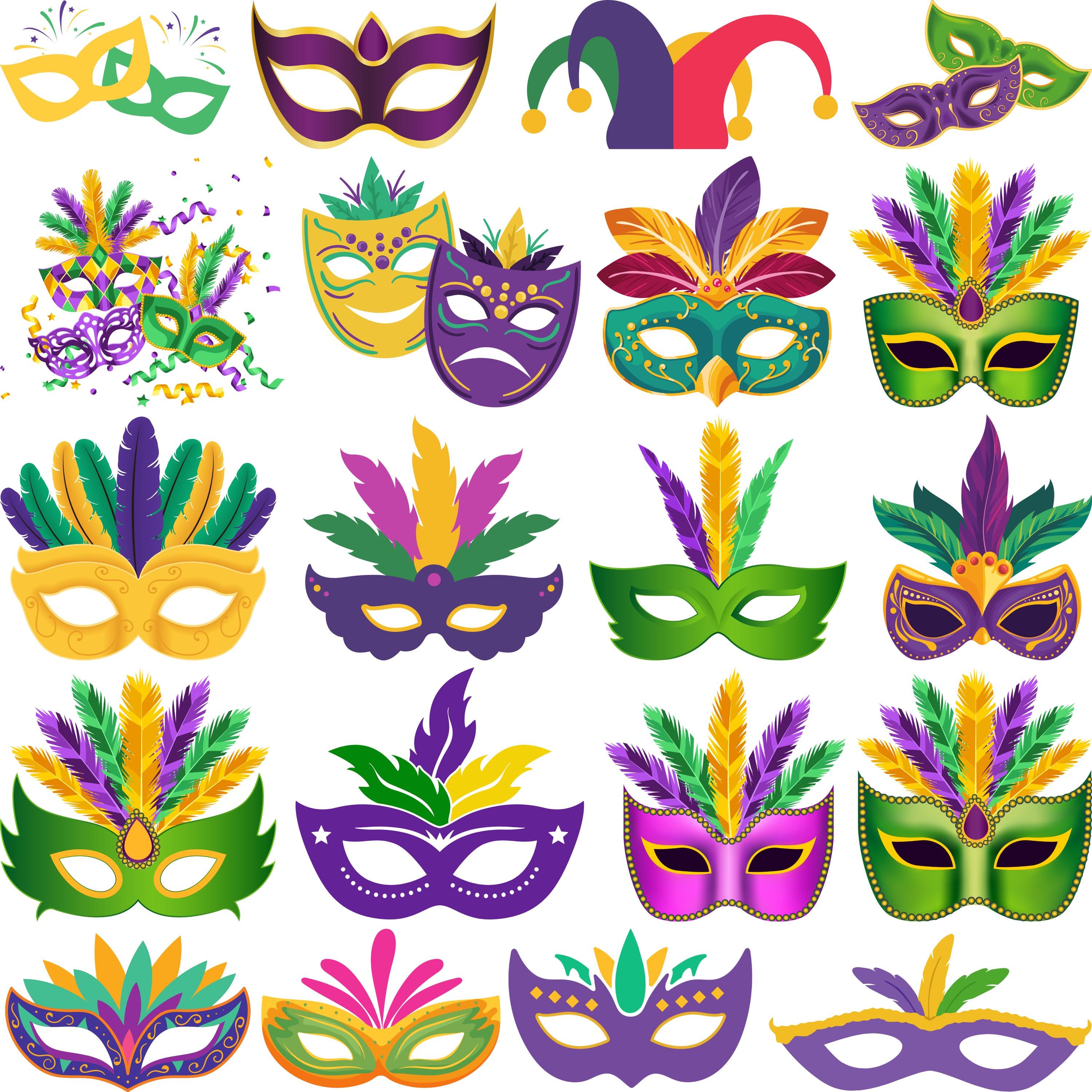 Mardi Gras Mask SVG Bundle, Mardi Gras Outline,mardi Gras Clipart ...