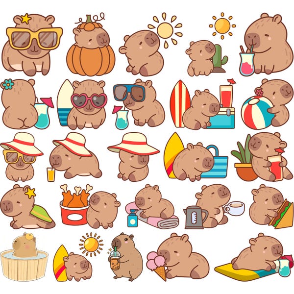 Cute Chibi Capybara - Etsy