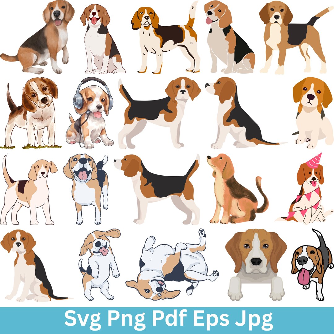 Beagle Dog SVG Bundle, Beagle Png, Beagle Vector, Beagle Outline ...