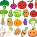 Kawaii Cute Vegetables Svg Bundle, Kawaii Vegetable Clipart, Veggie ...