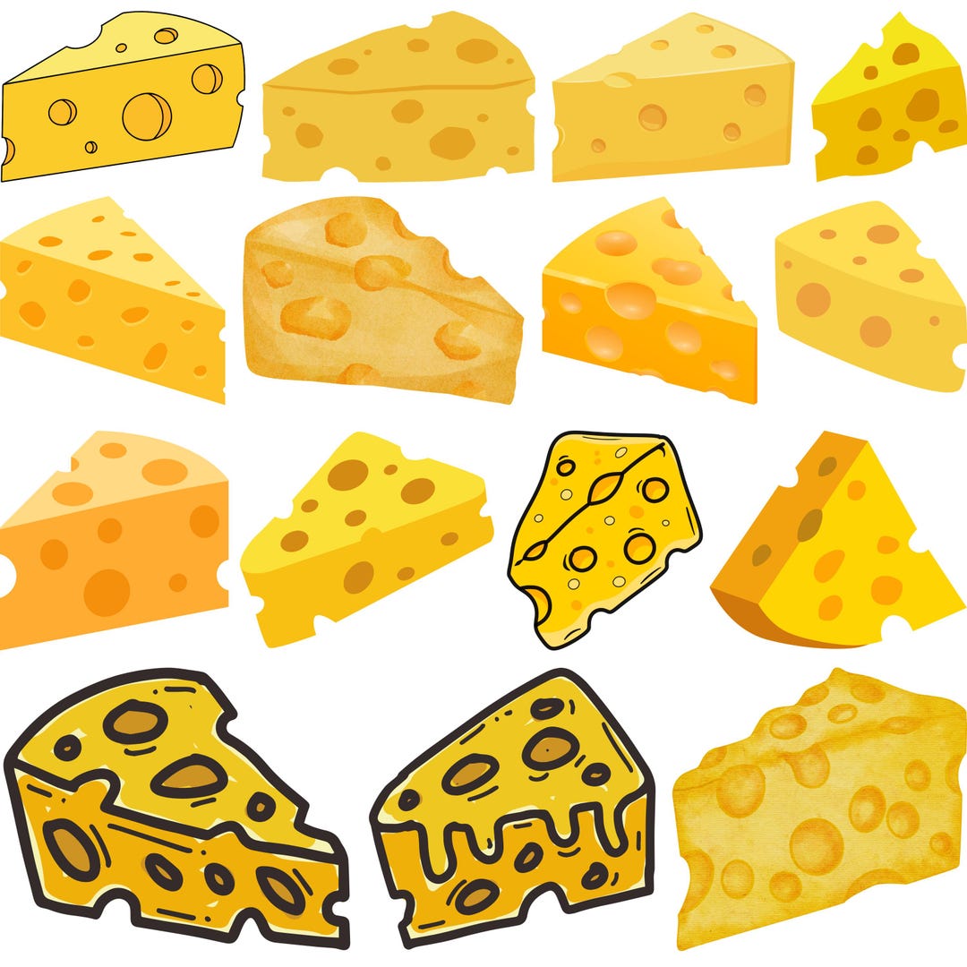 Cheese Slice SVG Bundle: Vector Clipart, Cricut Cut Files (digital File ...