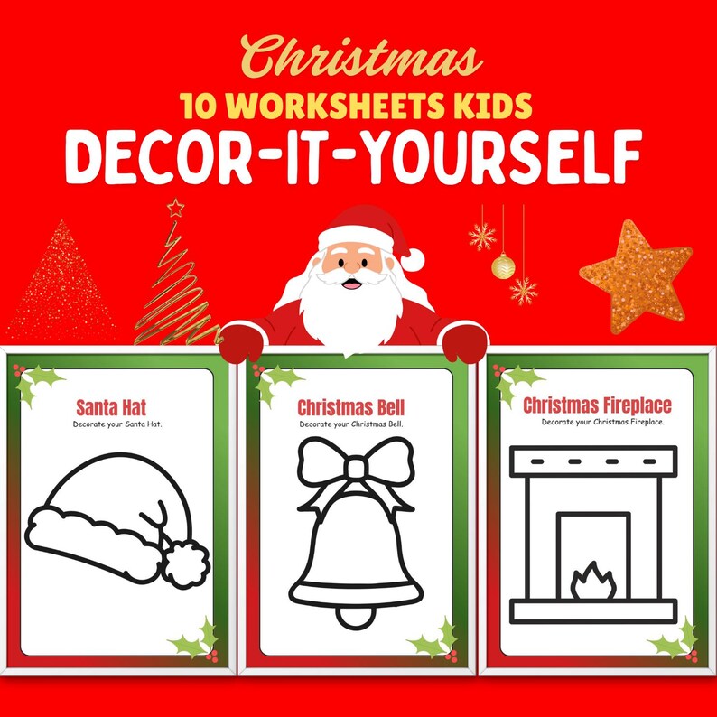 Decor-it-yourself Christmas Worksheets for Kids | 10 Printable Activity ...