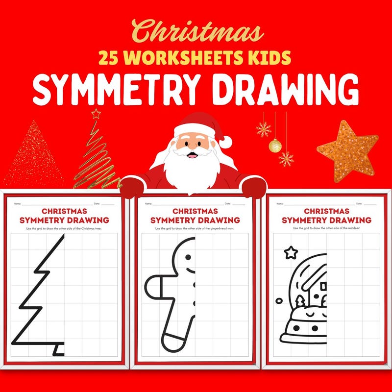 Christmas Symmetry Drawing - Etsy UK