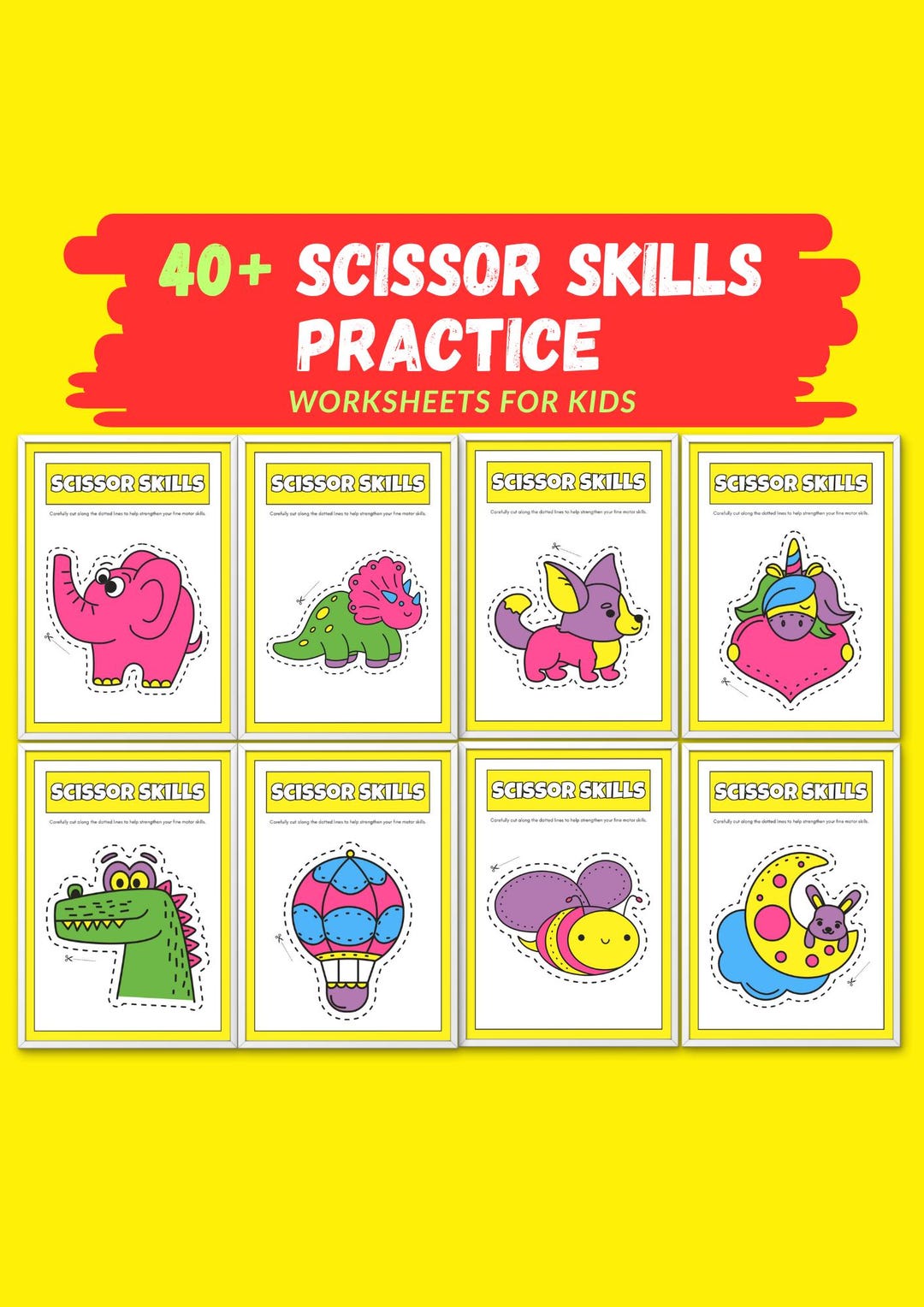 Animal Scissor Skills Worksheets – Cutting Practice Activity (digital ...