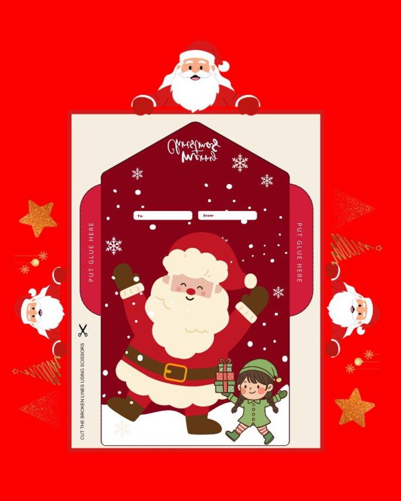 Christmas Dear Santa Letter and Envelope Printable Set | Kids Holiday ...