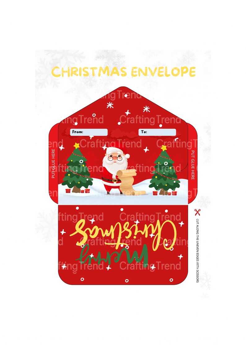 Christmas Envelope Printable | Santa & Tree Gift Card Holder | DIY ...