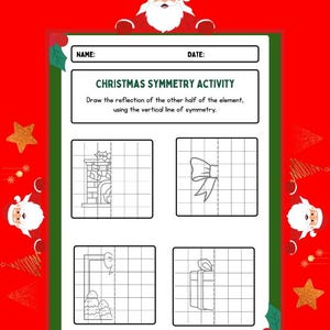 Feuilles de travail sur la symétrie de Noël – 31 feuilles de travail à ...