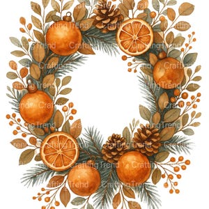 Watercolor Christmas Wreath Clipart Set: Holiday Floral Pngs (digital ...