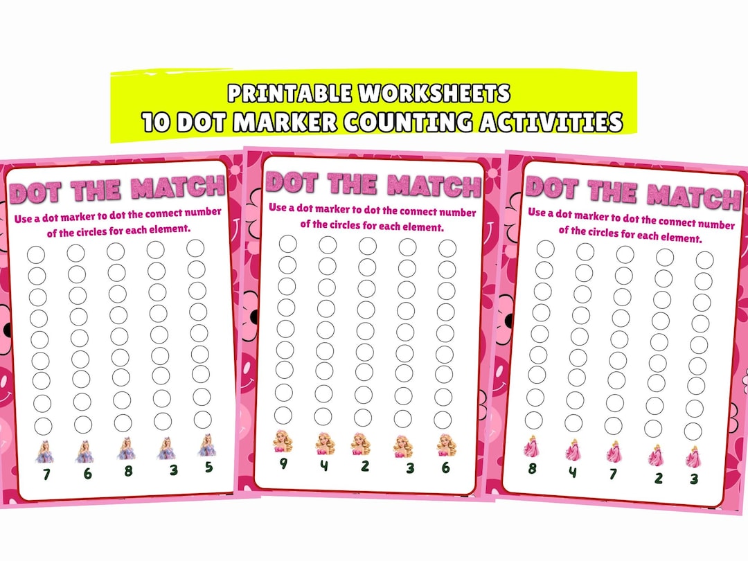 Printable Dot Marker Counting Worksheets | 10 Dot the Match Number ...