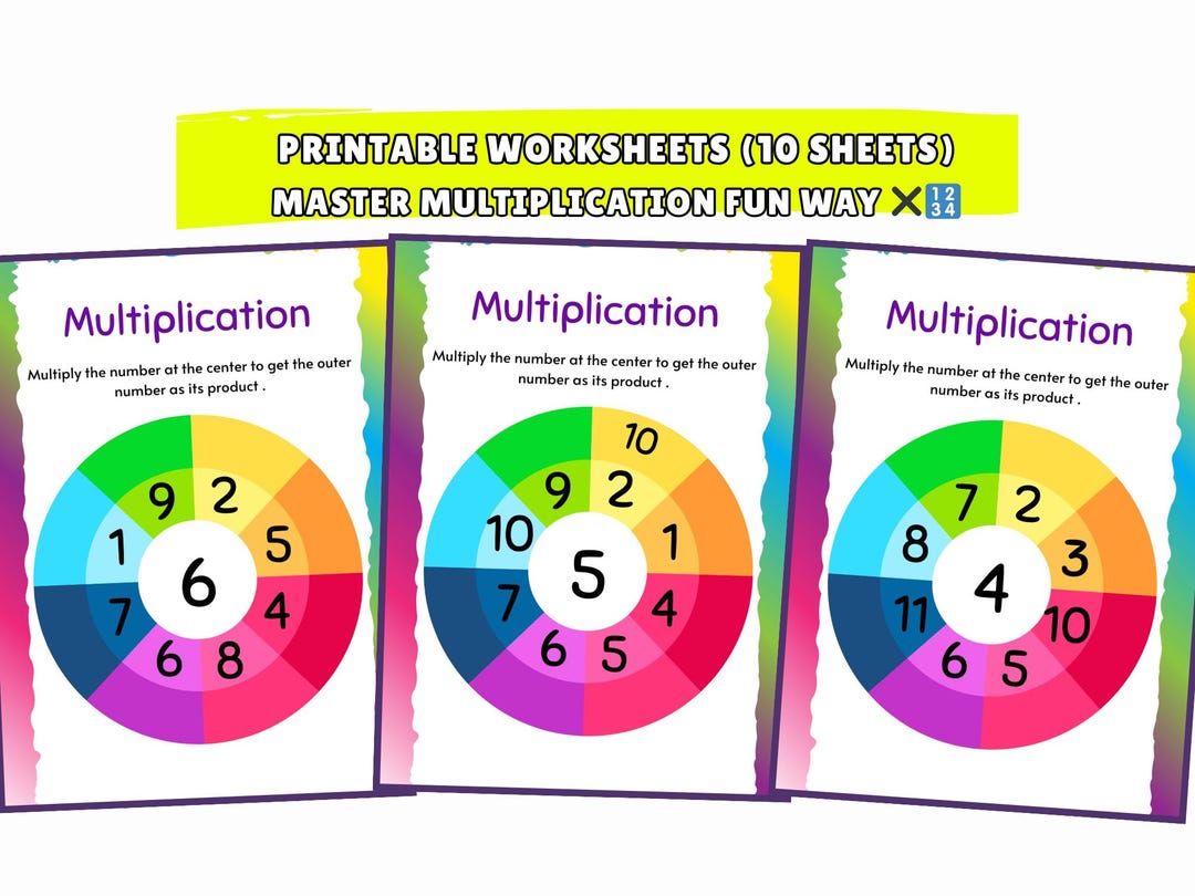 Printable Multiplication Worksheets | 10 Pages Multiply the Center ...