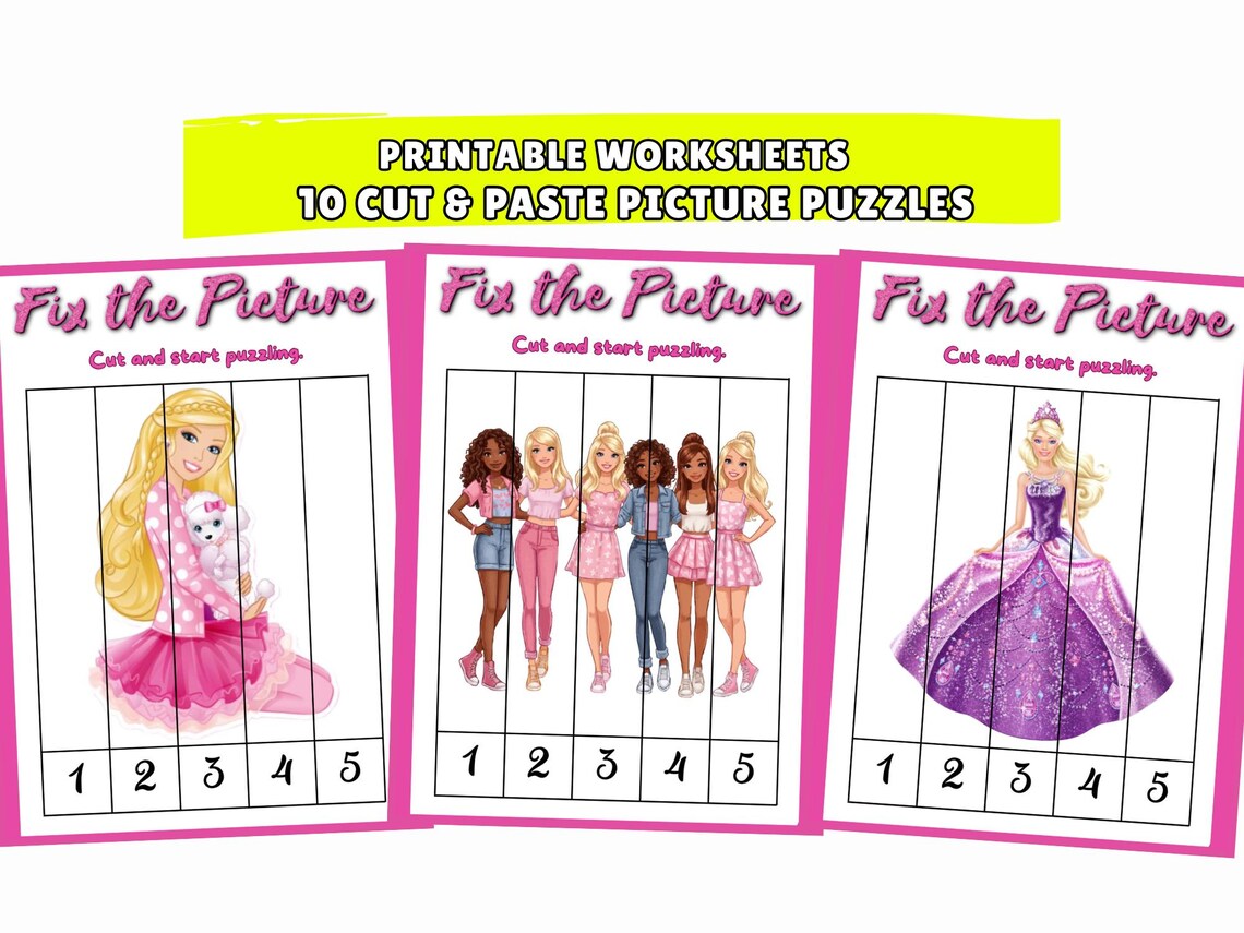 Printable Cut and Paste Puzzle Worksheets | 10 Fix the Picture ...