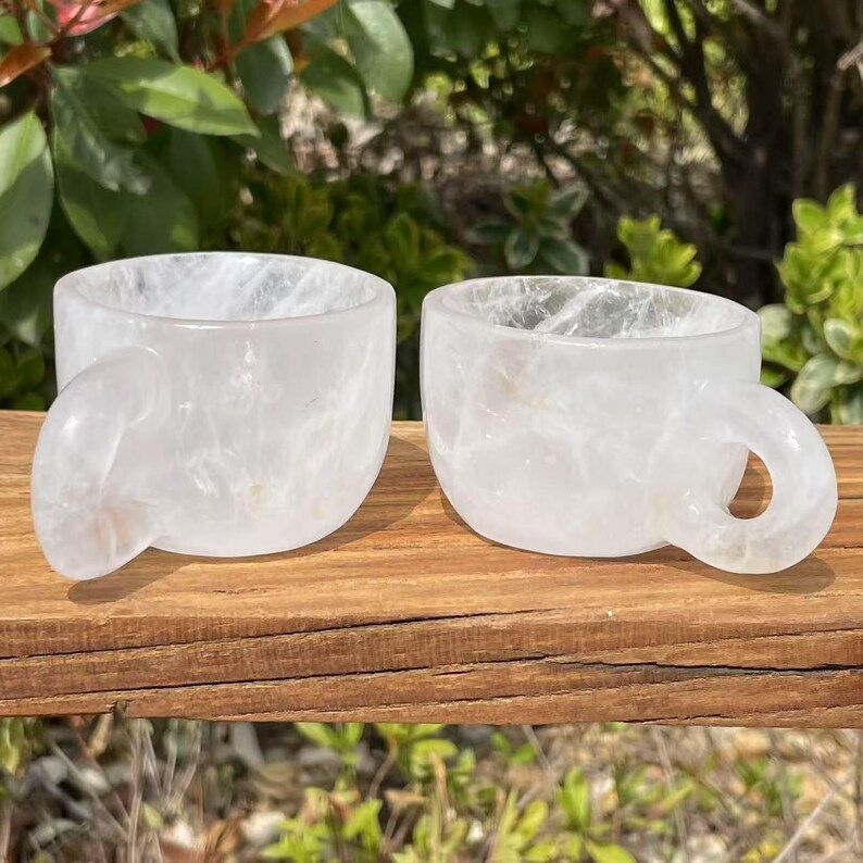 Handmade Carved Natural White Crystal Cup, Healing Gift (3.4in) - Etsy