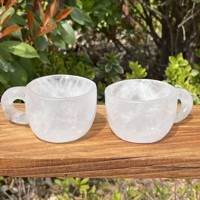 Handmade Carved Natural White Crystal Cup, Healing Gift (3.4in) - Etsy