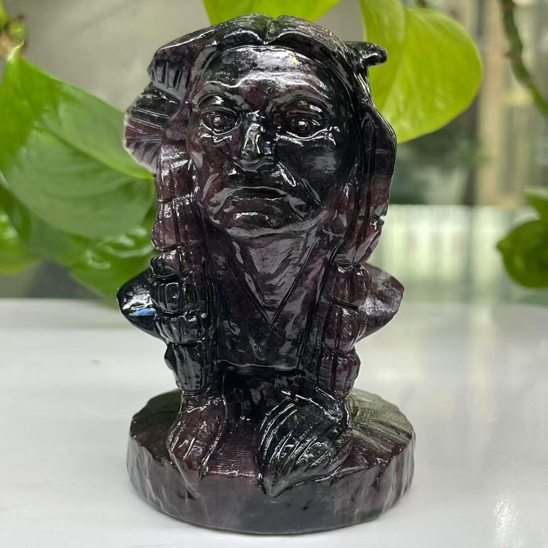 Hand-carved Garnet Crystal Indian Skull, Home Decor (3 Inch) - Etsy