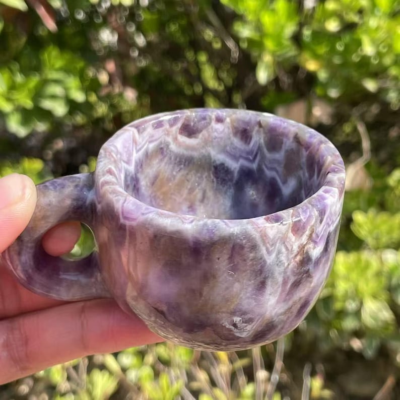 3.4"natural Dream Amethyst, Carved Crystal Cup ,crystal Coffee Cup ...