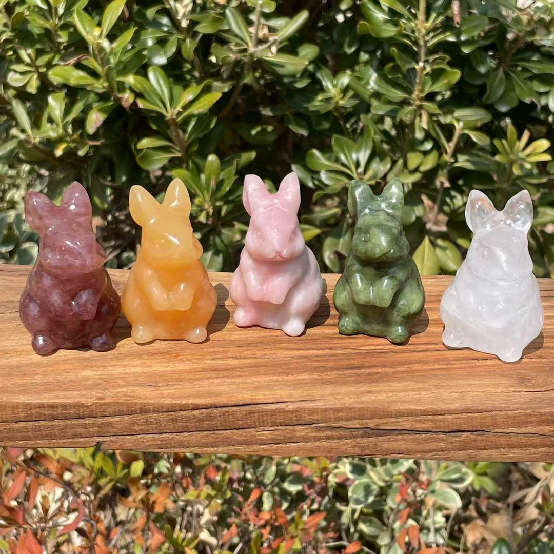 Hand-carved Natural Crystal Rabbit, Reiki Healing Gemstone, Home Decor ...