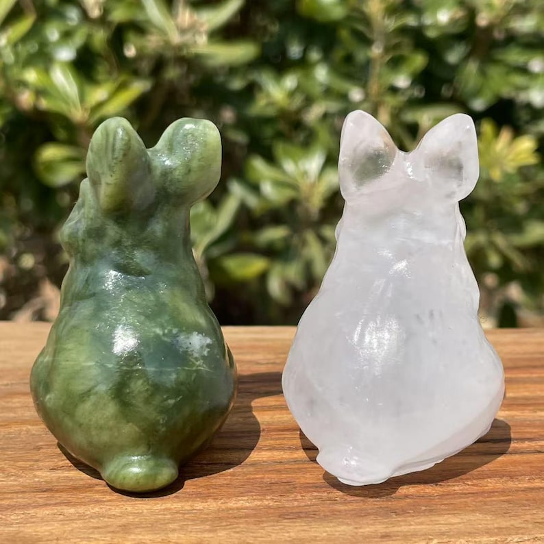 Hand-carved Natural Crystal Rabbit, Reiki Healing Gemstone, Home Decor ...